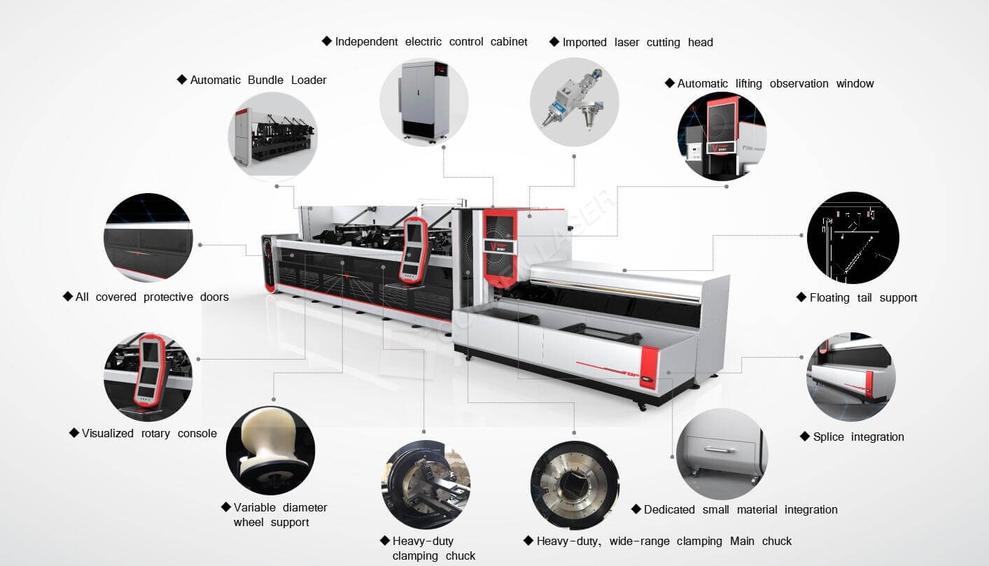 China High-end Intelligent CNC Laser Tube Cutting Machine P3080A ...
